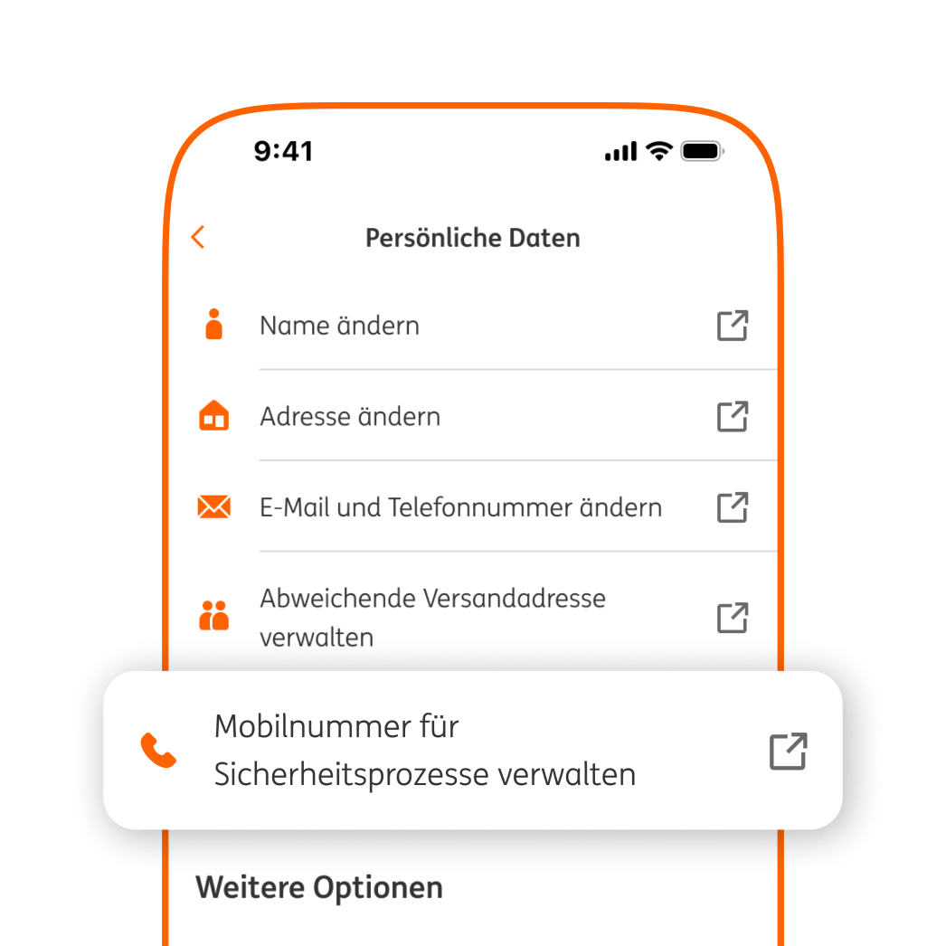 Persönliche Daten aktualisieren – ING