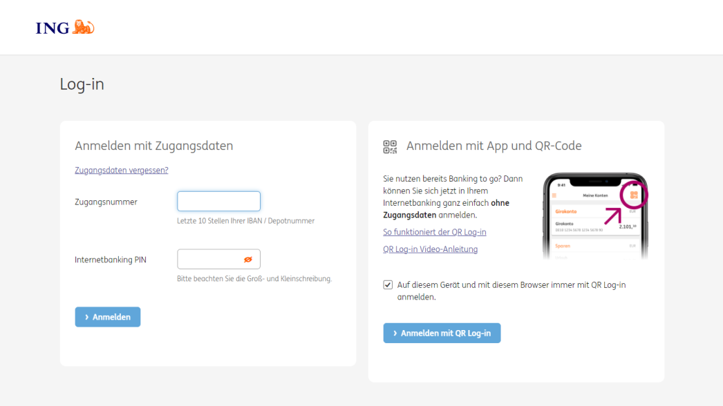 QR Log-in – ING – ING